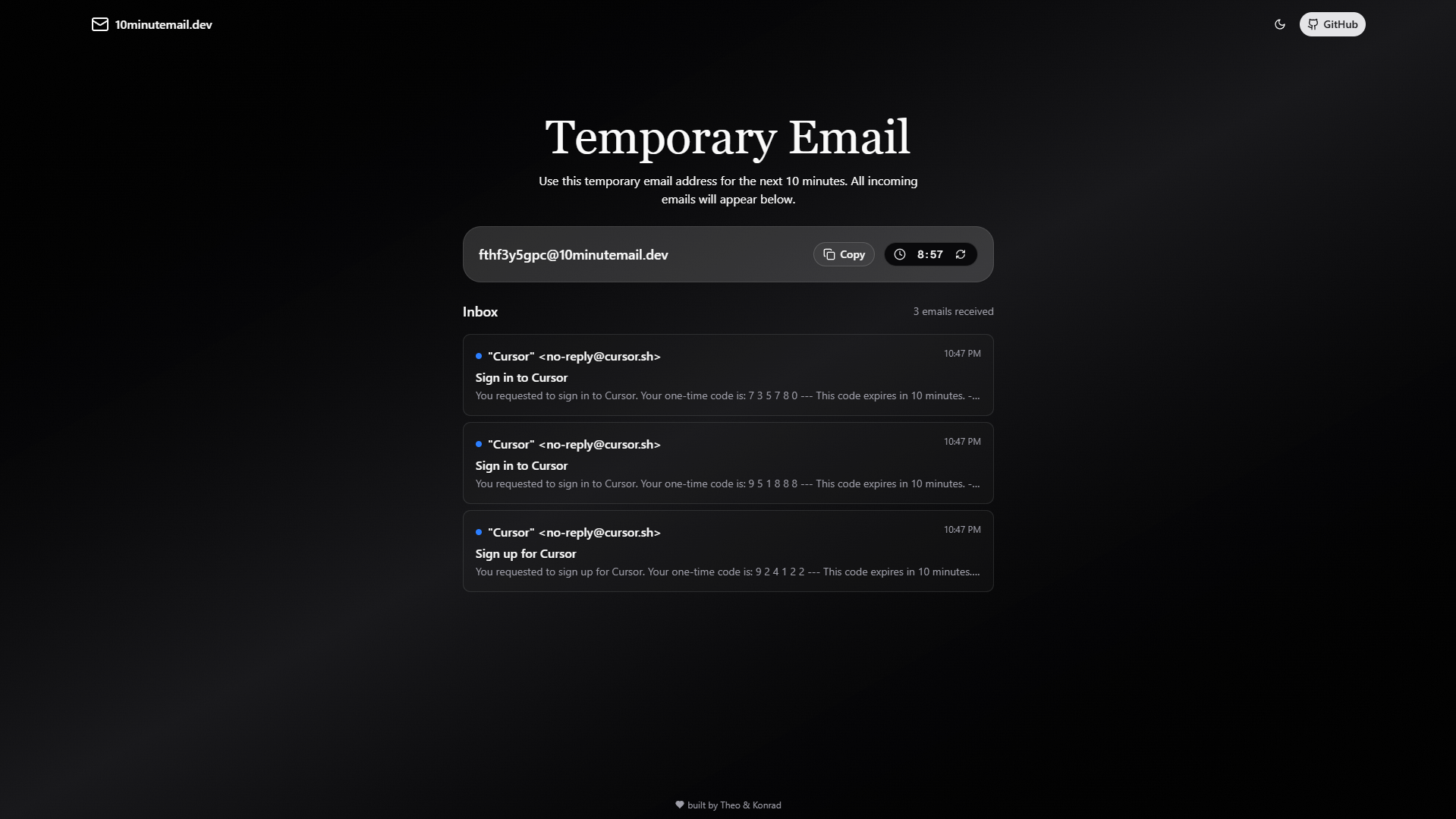 10 Minute Mail - Temporary Email